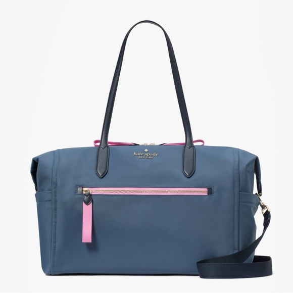 kate spade | Bags | Kate Spade Chelsea Colorblock Large Nylon Weekender ...